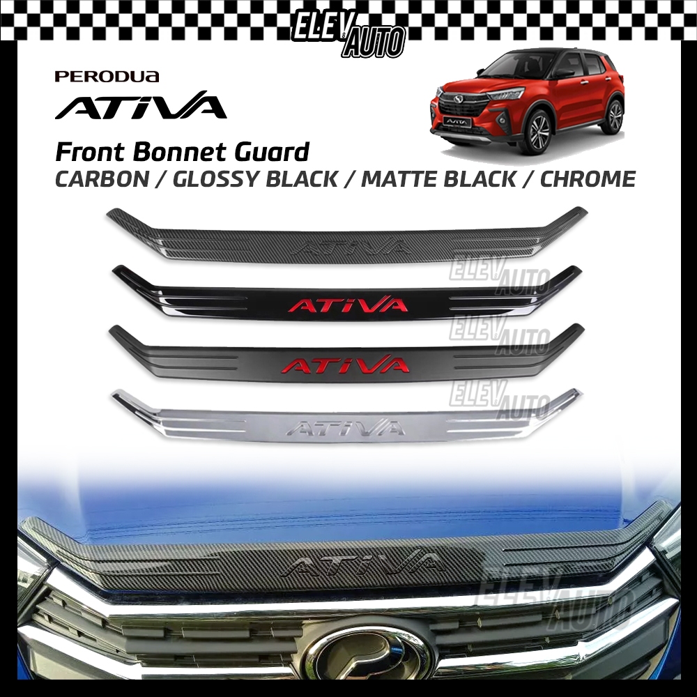Perodua Ativa CARBON CHROME BLACK Front Bonnet Guard Protection With ...
