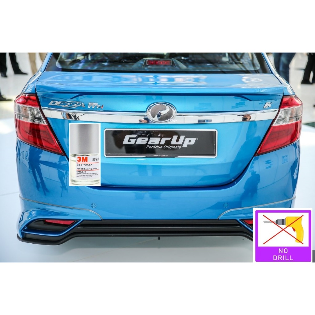 PERODUA BEZZA 2016 - 2025 GEAR UP ABS REAR SPOILER & 3M PROMOTER PRIMER ...