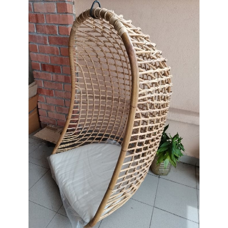 [The Rattan House] Sturdy Comfy Rattan Indoor/Outdoor Hanging Chair ...