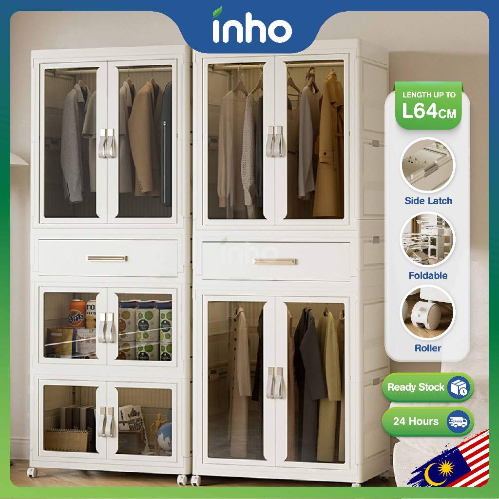 INHO L55/65cm Multifunction Moveable Stackable Storage Cabinet Modern ...