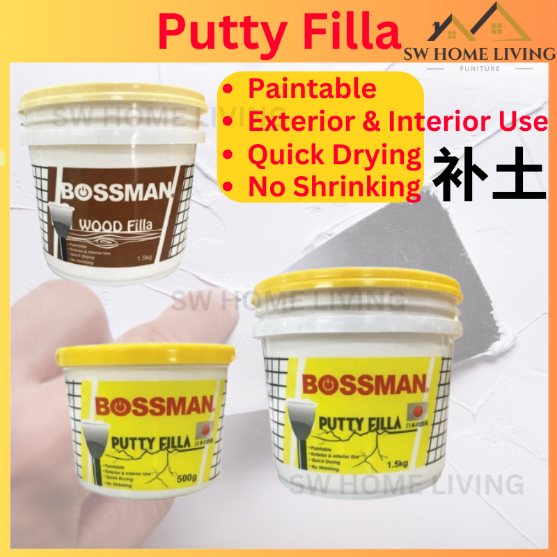 SW BOSSMAN PUTTY FILLER PUTTY FILLA FAST DRY FILLER EXTERIOR & INTERIOR ...