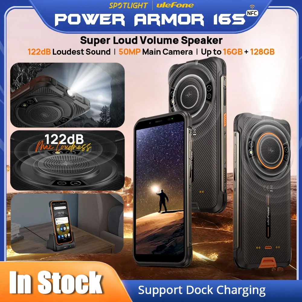 Ulefone Power Armor 16S Rugged Smartphone16GB+128GB Android 13 NFC 50MP Camera 9600mAh Global ...