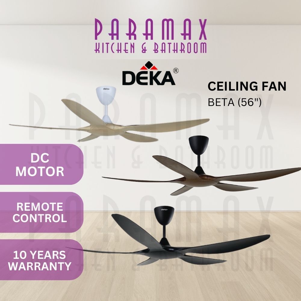DEKA Beta Ceiling Fan 5 Blades - MB/MW/PW/WN (56") DC Motor | Shopee ...