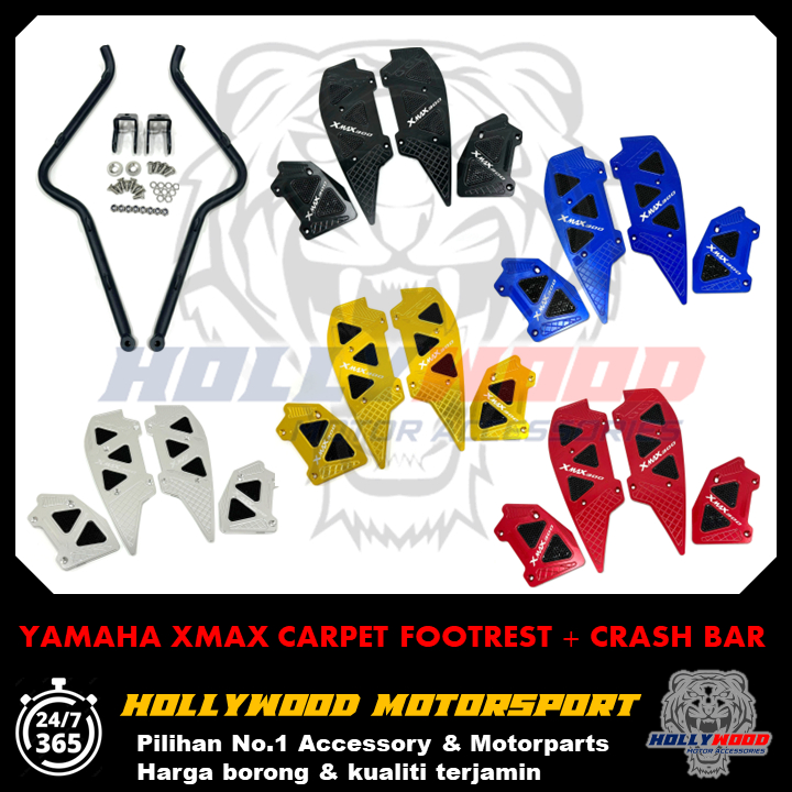 YAMAHA XMAX V1 V2 FOOTREST CARPET + CRASH BAR BORDERS FOOT PANEL ...