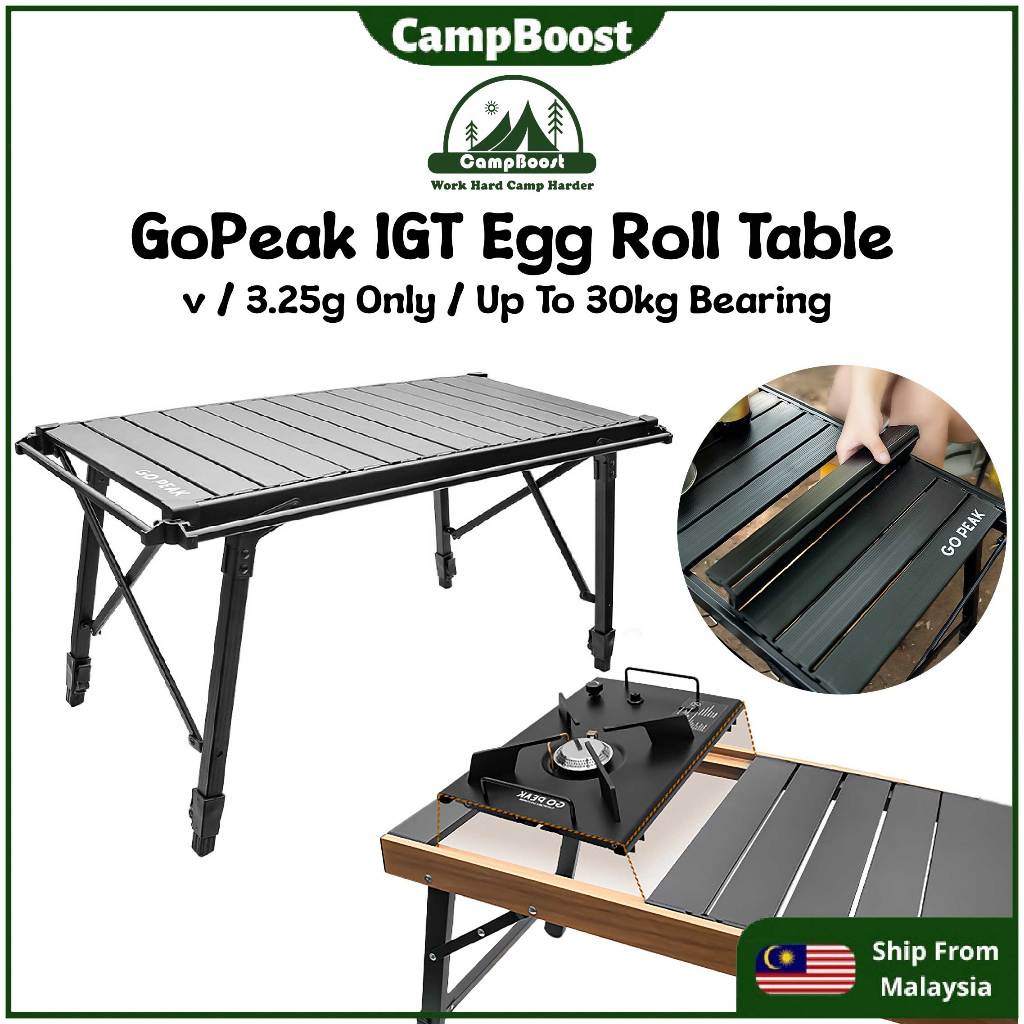 CampBoost GOPEAK IGT Egg Roll Table Camping Table Meja Camping Folding ...