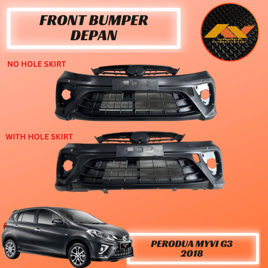 Original Perodua Front Bumper Depan Myvi G3 2018 No Hole 1.3 & With ...