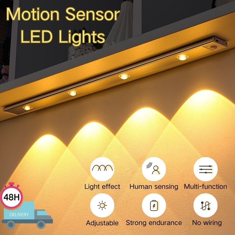 Motion Sensor Light for Bedroom 3 Colors Magnetic rechargeable lights ...