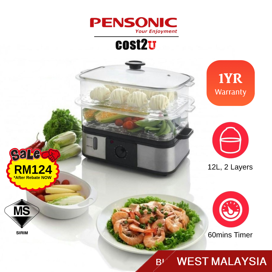 Pensonic Pengukus Makanan Besar & Terbaik Murah (12L) | PSM-162S (Egg ...