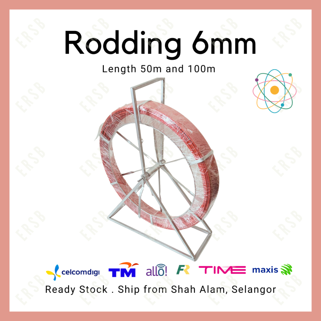 Rodding Duct 6mm Rodder Rotan - 50-100 meters (Fiber Optics) UNIFI ...