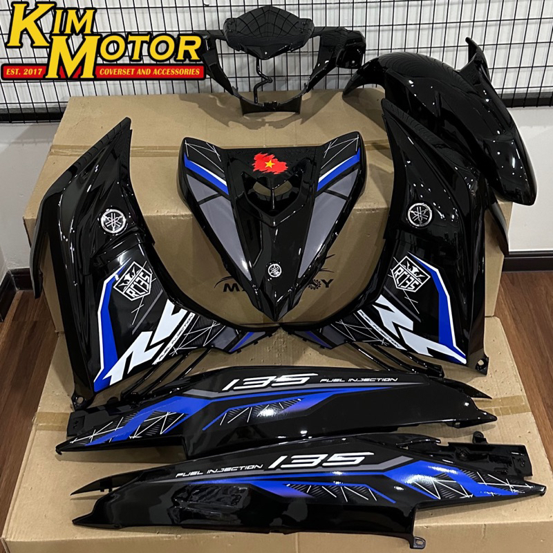 COVERSET LC135 V6 V7 ORIGINAL VELOZI RC135 EXCITER RC METALLIC BLACK ...