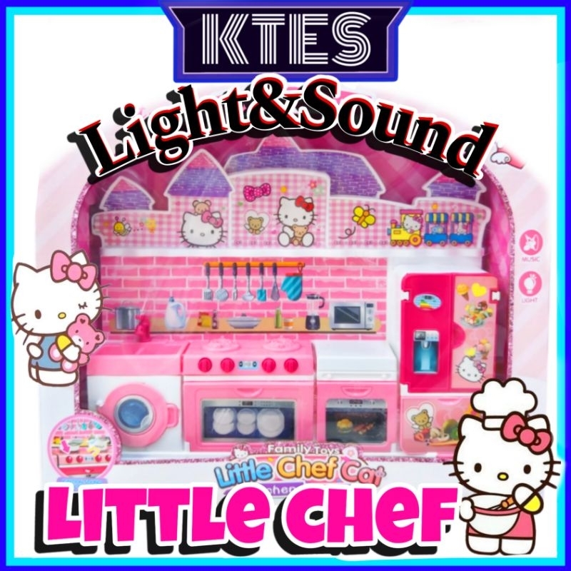 🌈NEW🇲🇾READY STOCK🇲🇾LIGHT SOUND HELLO KITTY COOKING CHEF FOOD PRETEND ...