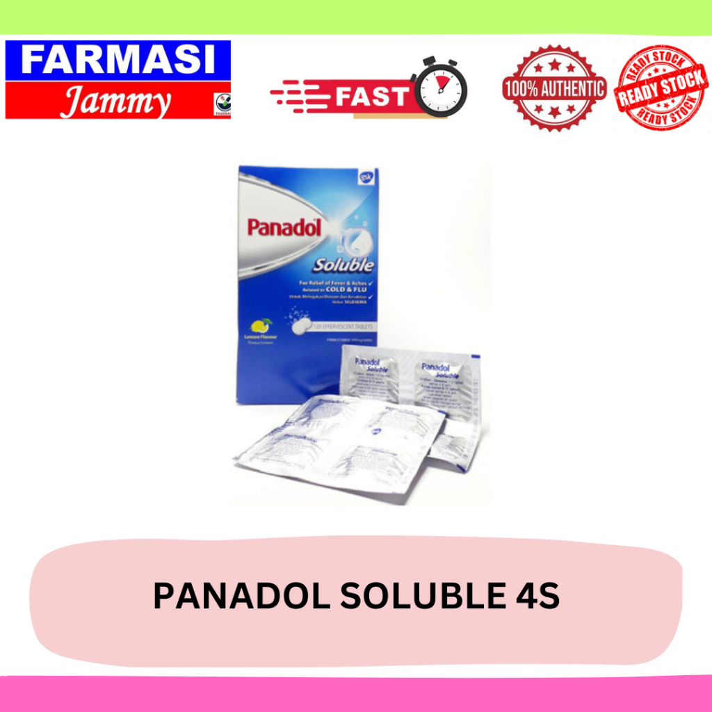 PANADOL SOLUBLE TABLET (LEMON) 500MG 4S | Shopee Malaysia