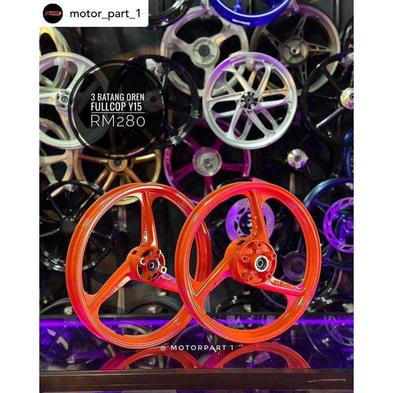 SPORT RIM 3 BATANG OREN FULLCHOP PNP Y-15ZR/125ZR READY STOCK | Shopee ...