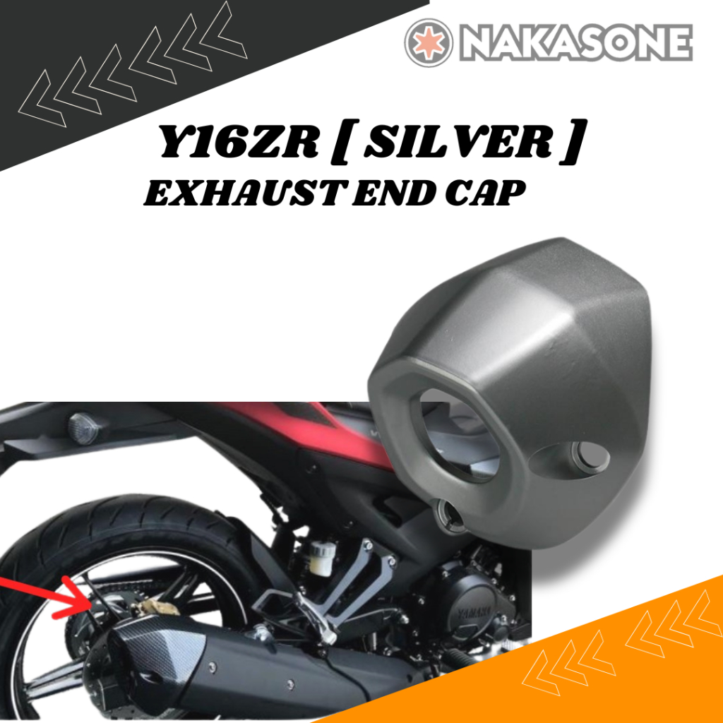 YAMAHA Y16 Y16ZR EXHAUST END CAP EXHAUST PIPE COVER [ SILVER ] #READY ...
