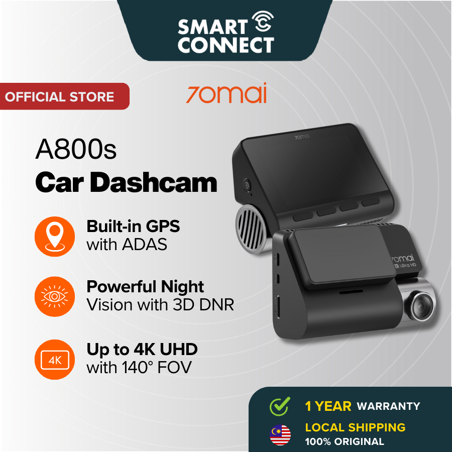 70mai A800s A800 4K Dash Cam Dual Vision Rear Cam Parking Camera Global ...