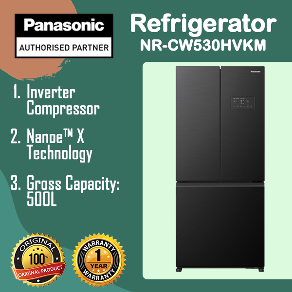 PANASONIC NR-CW530H (500L) PREMIUM FRENCH DOOR REFRIGERATOR PRIME FRESH ...