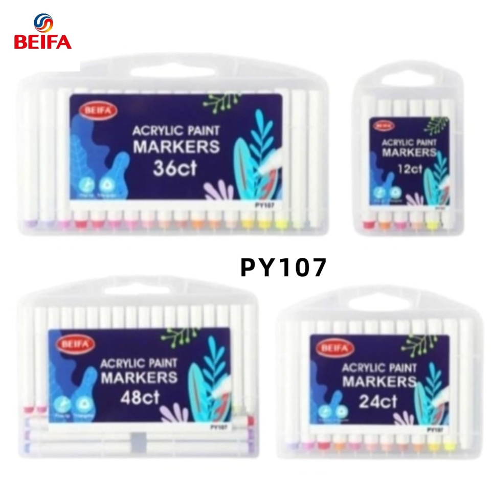 BEIFA PY107 Acrylic Paint Marker Pen (12/24/36/48PCS/PER BOX) For ...
