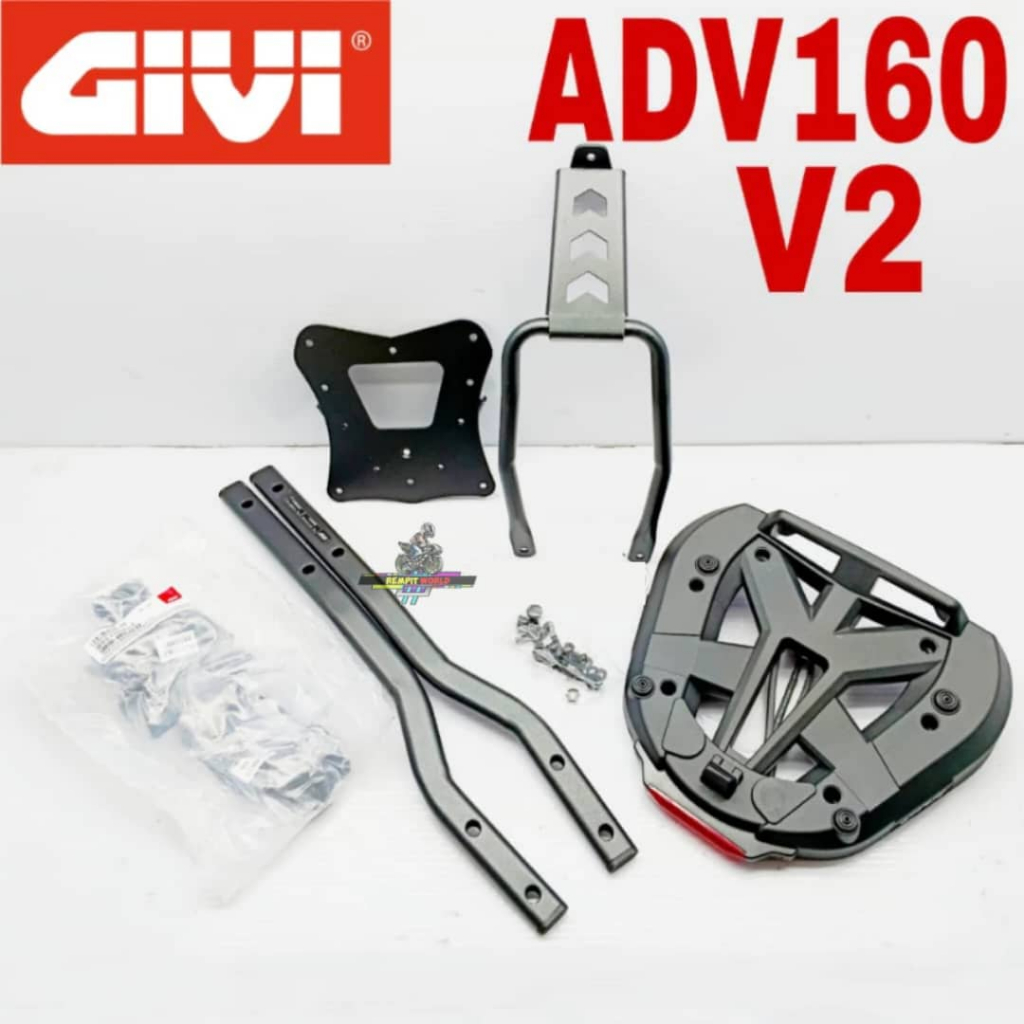 MONORACK GIVI ADV160V2 ORIGINAL BLACK BOX GIVI TOPBOX BOX ALUMINIUM ...