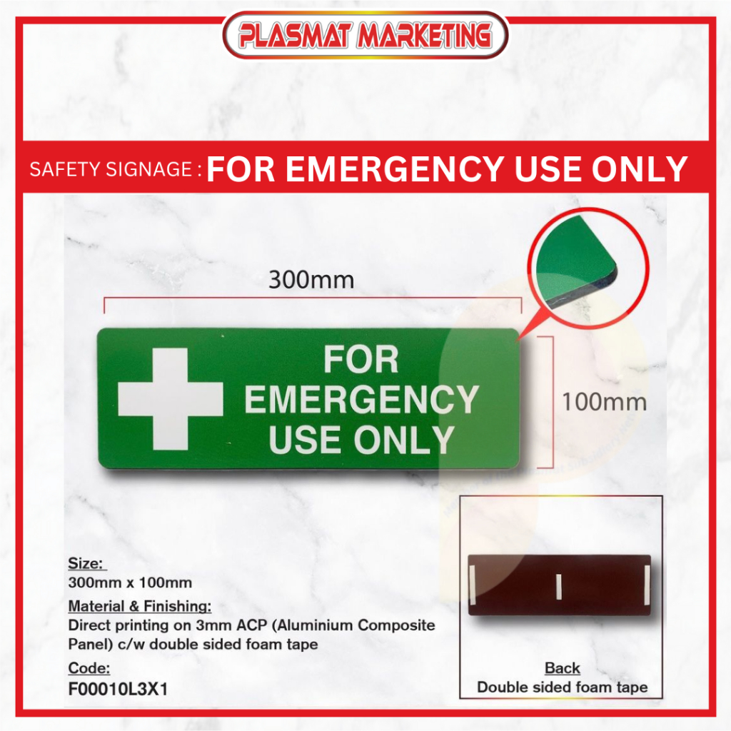 SAFETY SIGNAGE - FOR EMERGENCY USE ONLY | Shopee Malaysia