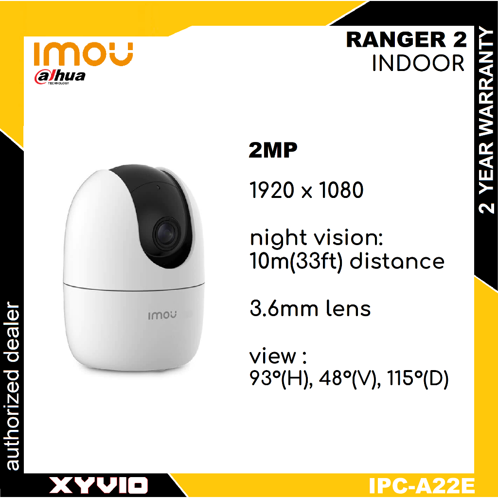 IMOU Dahua Ranger 2 IPC-A22E 2MP FHD Wireless IP AI Human Detection ...