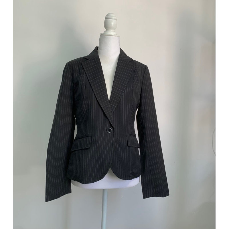 STRIPE COLLECTION - BLAZER JALUR HITAM DAN BIRU (BLAZER/JACKET BUNDLE ...