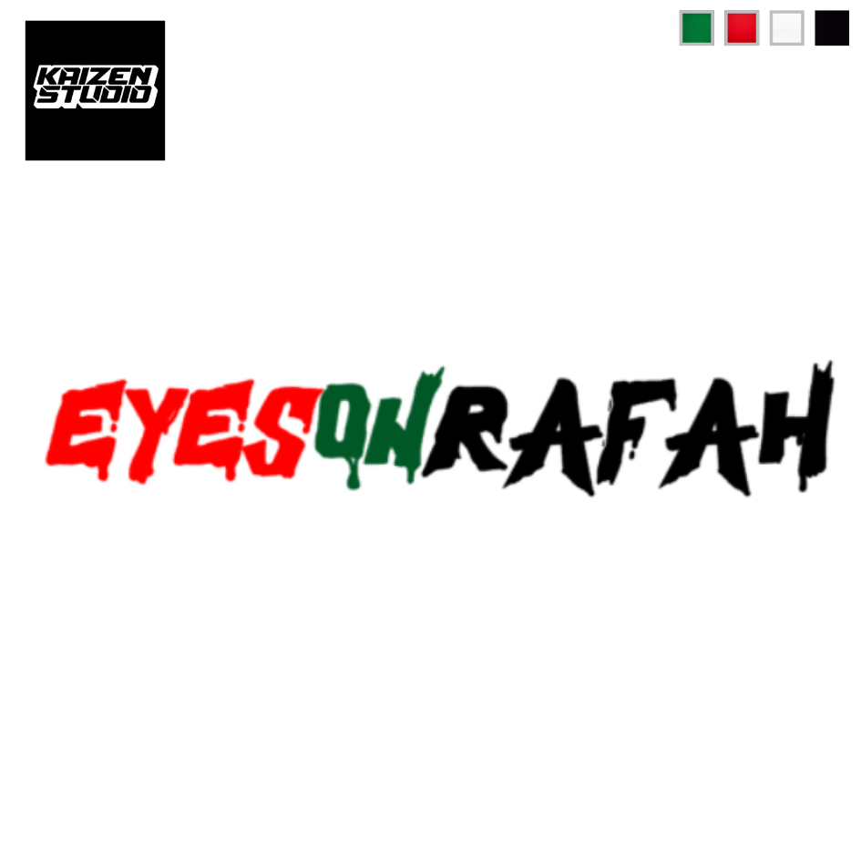 KAIZEN STUDIO Eyes On Rafah Free P@lestine Jihad Islamic Vinyl Cutting ...