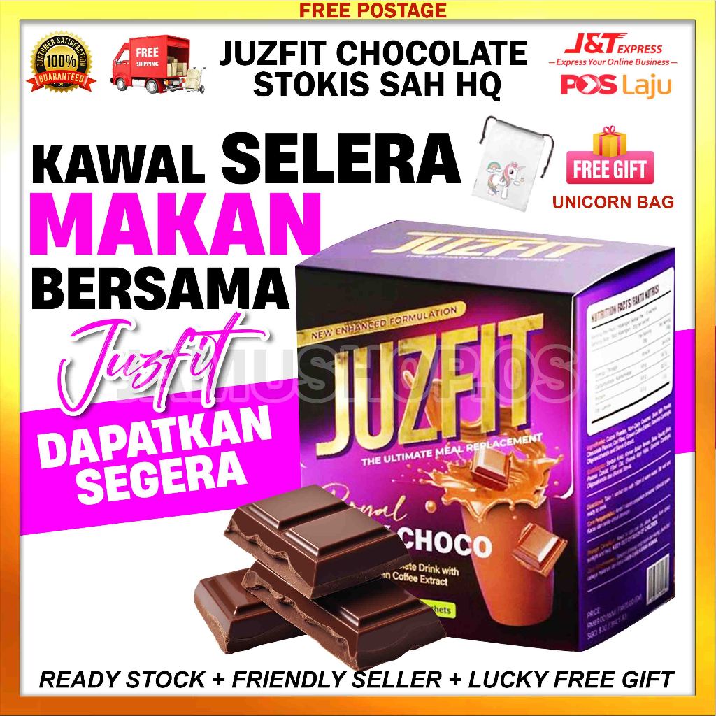 JUZFIT DARK CHOCO FREE SHAKER ORIGINAL HQ By Amira Rosli (kurus dalam masa 2minggu) | Shopee ...