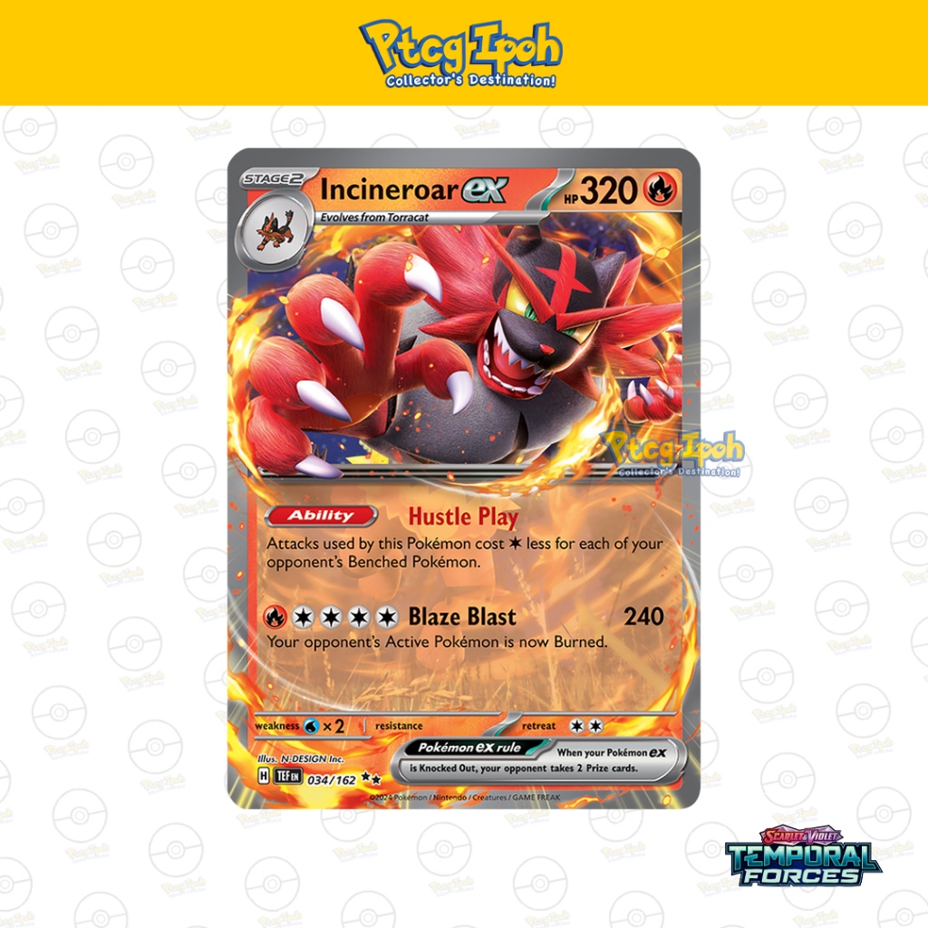 [Pokémon TCG] Temporal Forces: Incineroar ex - 034/162 - Ultra Rare ...