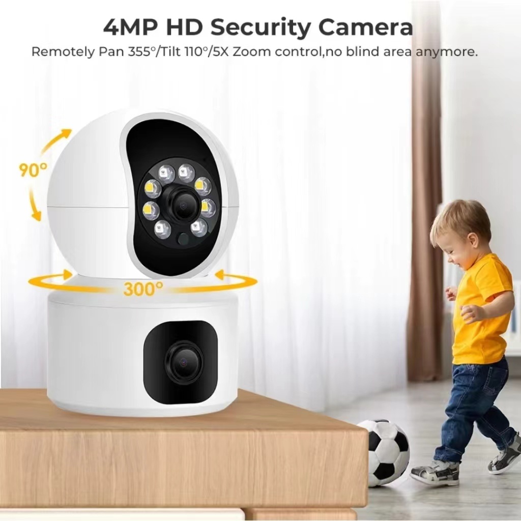V380 Intelligent CCTV Dual Camera WIFI HD 4 Megapixels Security ...