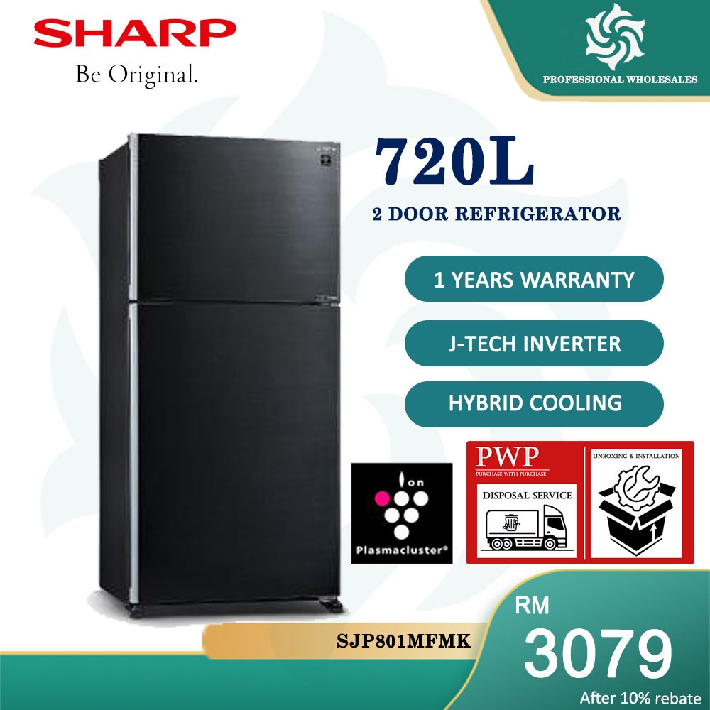 Sharp Pelican Refrigerator 720L SJP882MFGM (Maroon)/ SJP882MFGK (Black ...
