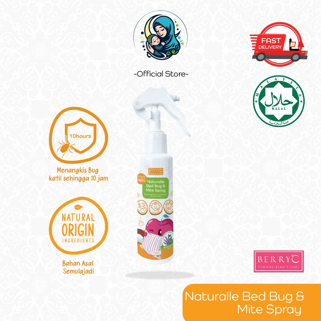 BERRYC Naturalle Bed Bug & Mite Spray (100ml) Semburan Serangga | Kutu ...