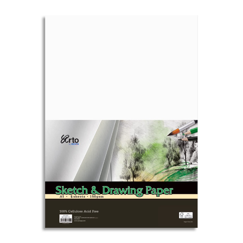 Campap Arto Sketch & Drawing Paper 150gsm - A1 | Shopee Malaysia