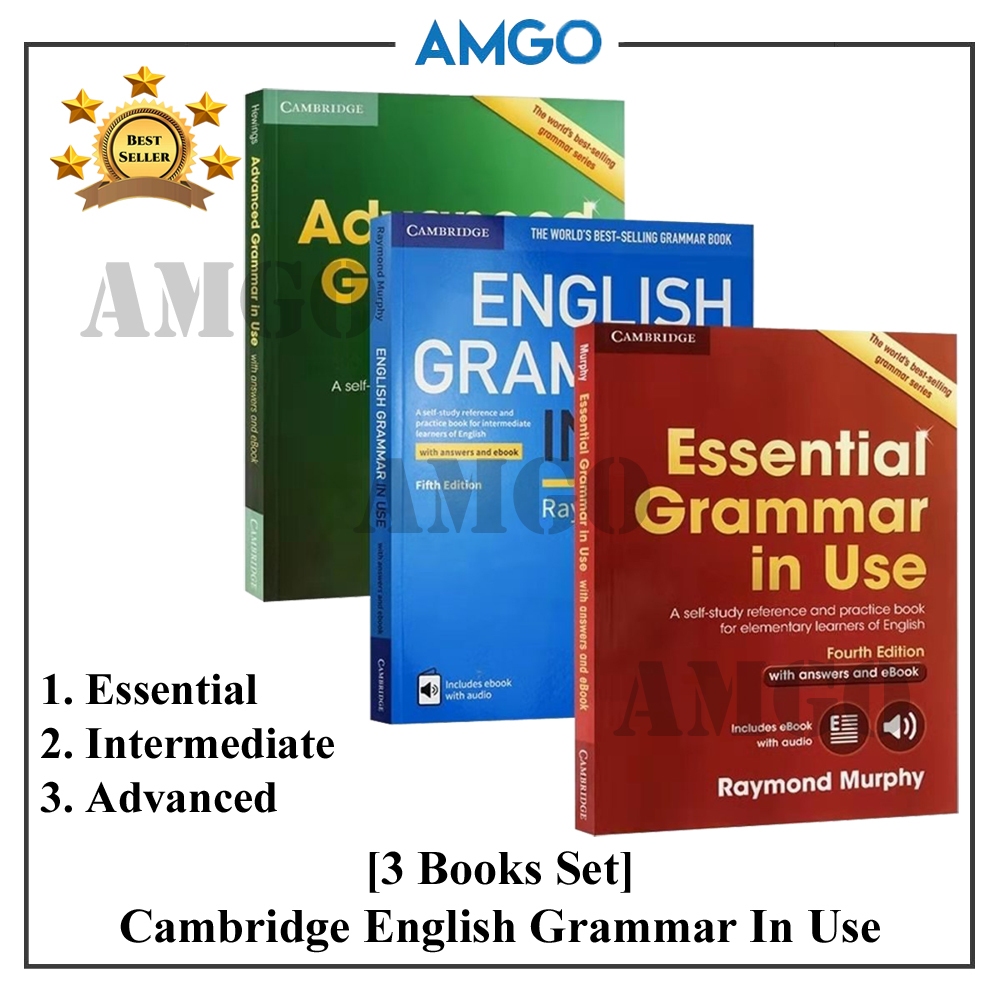 AMGO English Grammar In Use Essential, Intermediate, Advanced [3 BOOKS ...