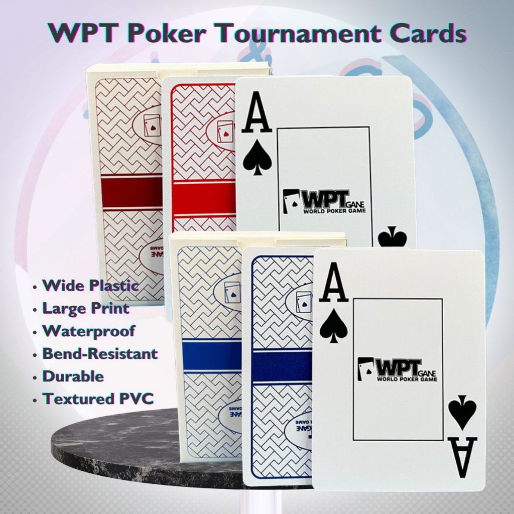 WPT Poker Cards - Waterproof, Durable, Large Print, Anti-Fold, Anti ...