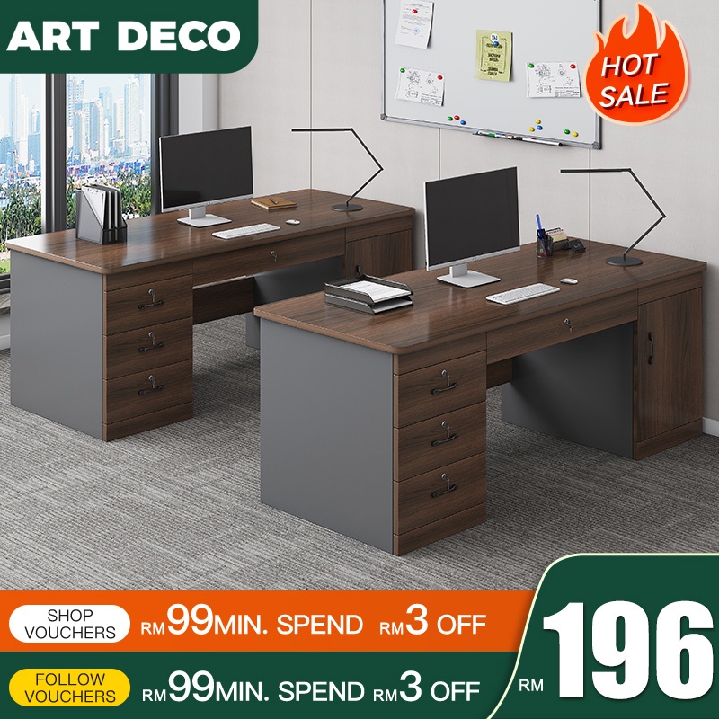 Computer Table With Drawer Home Office Table Meja Belajar Writing Study ...