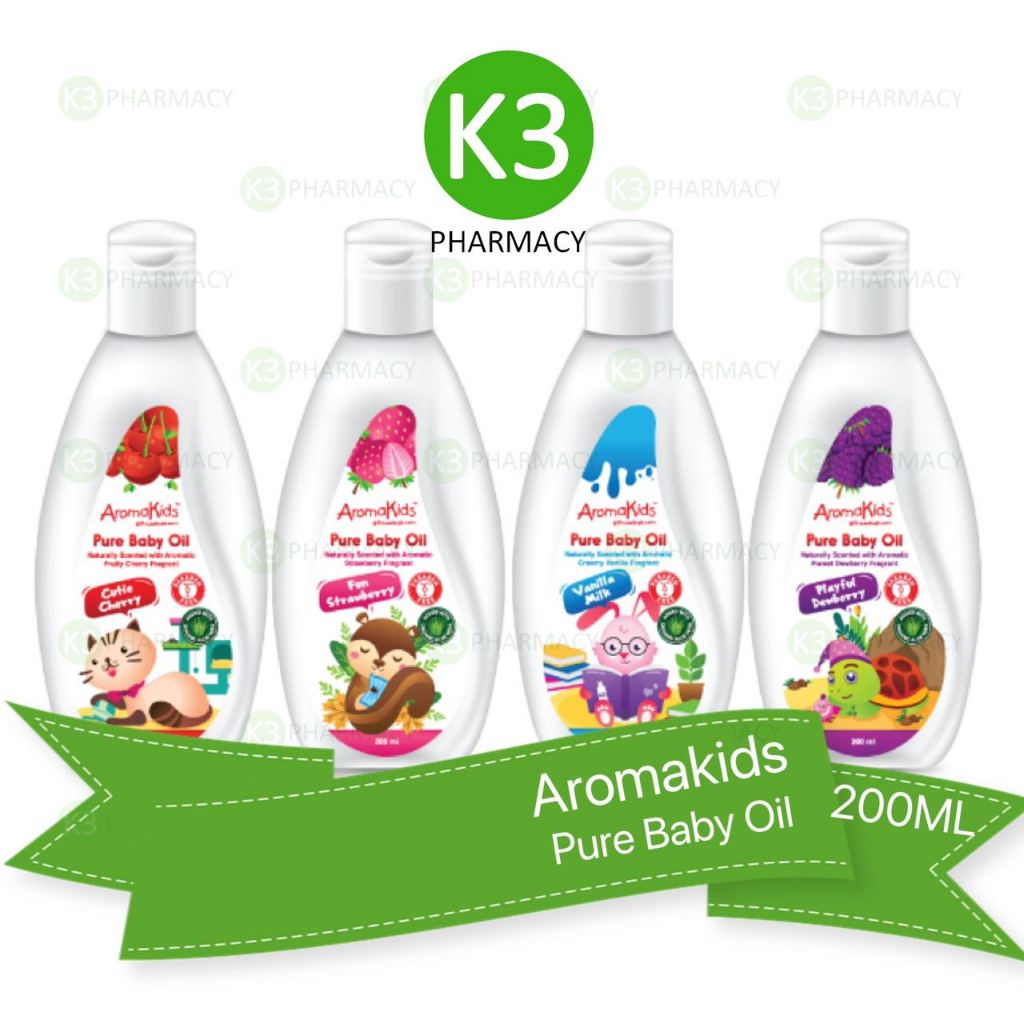 Aromakids Pure Baby Oil (200ML) Cutie Cherry, Vanilla Milk, Playful ...