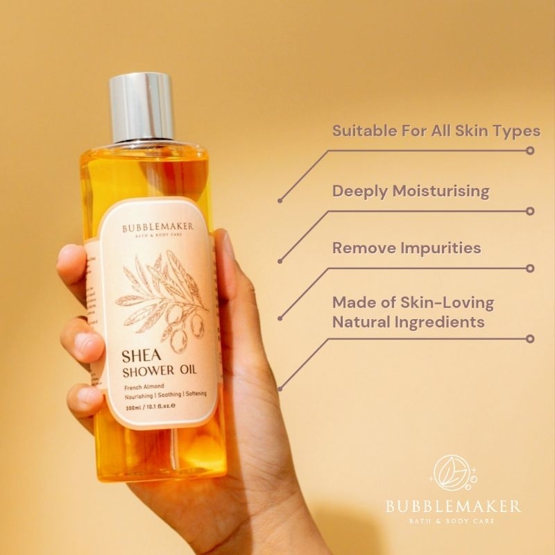 Shea Sweet Almond Shower Oil - French Almond / Wild Bluebell Scent ...