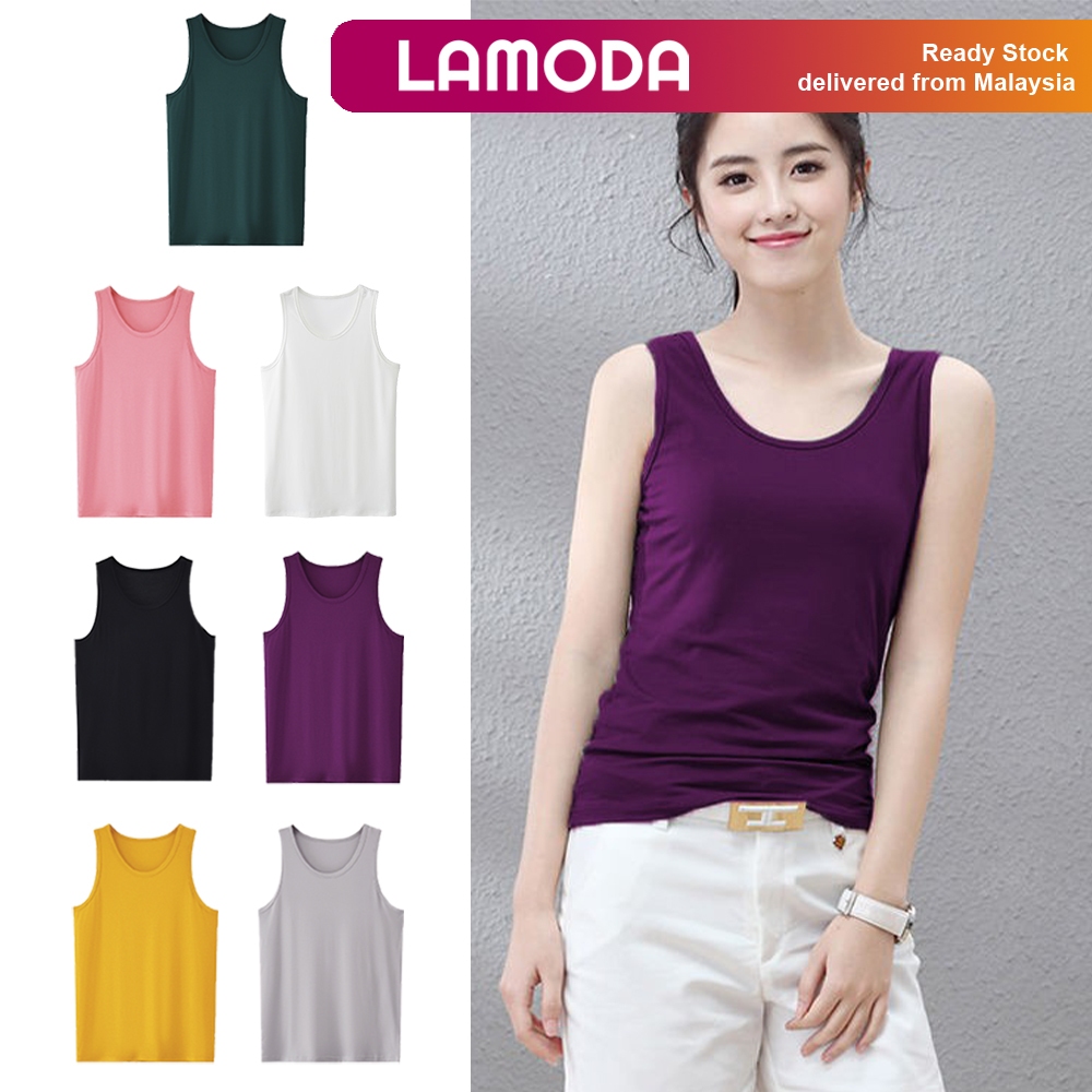 [S-4XL][Lamoda]HESTER Women Singlet Vest Plus Size Tanks & Camisoles ...