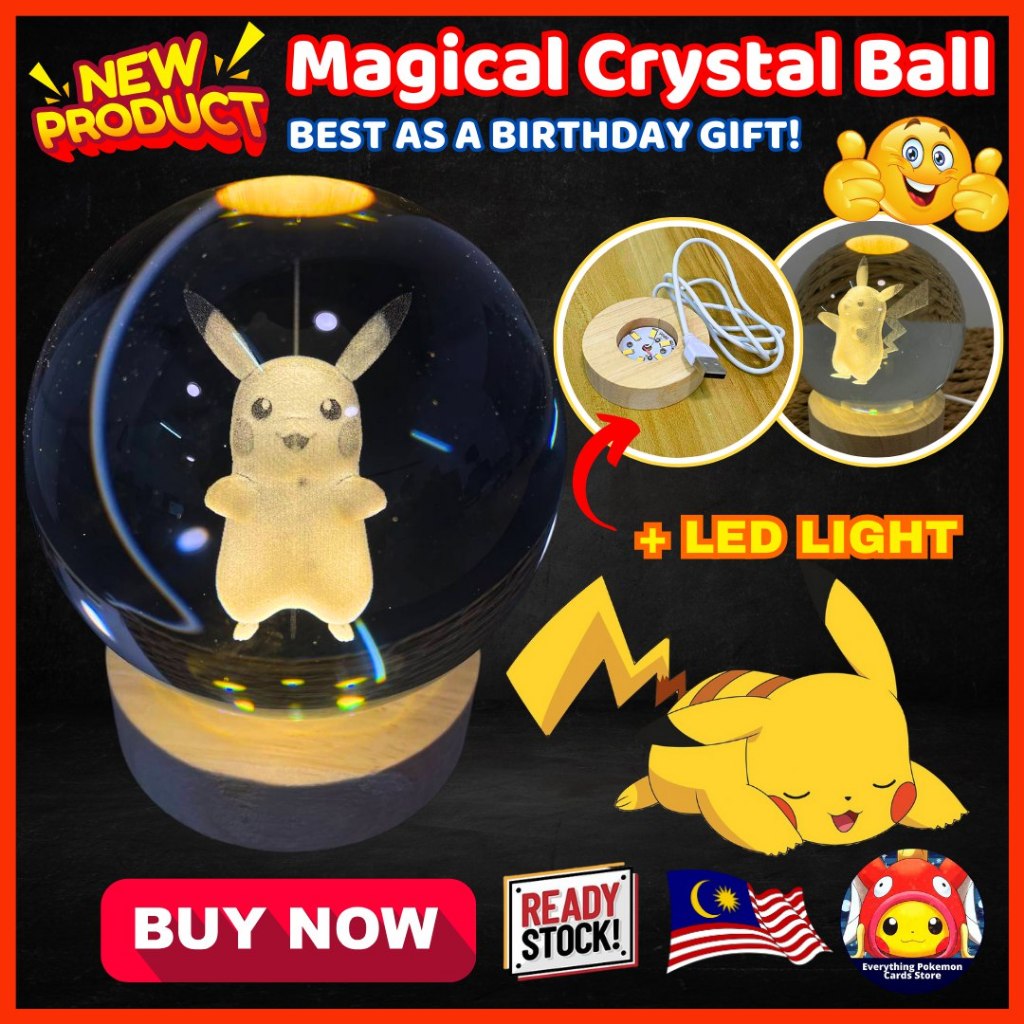 [LIMITED] Creative 3D Pikachu Crystal Ball Gifts for Kids Pokemon ...