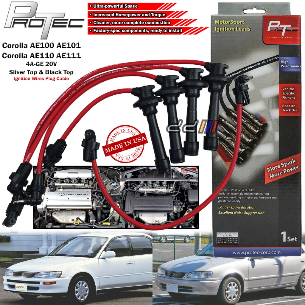 PROTEC Plug Cable Toyota Corolla Levin AE101 AE111 4AGE 20V Silvertop ...