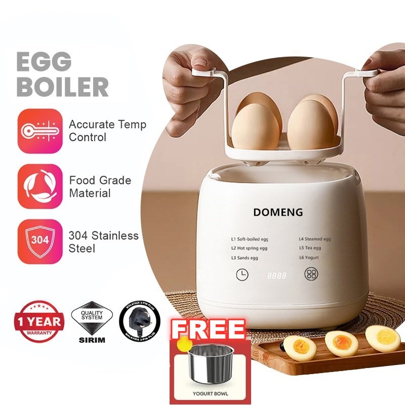 3 YEAR WARRANTY Malaysia Plug Egg Boiler Egg Steamer Half Boiled Egg Maker Telur Separuh Masak ...