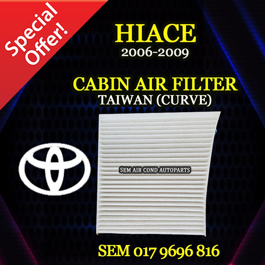 TOYOTA HIACE 2006-2009 YEAR CURVE OEM FIBRE CABIN AIR FILTER (CAR ...