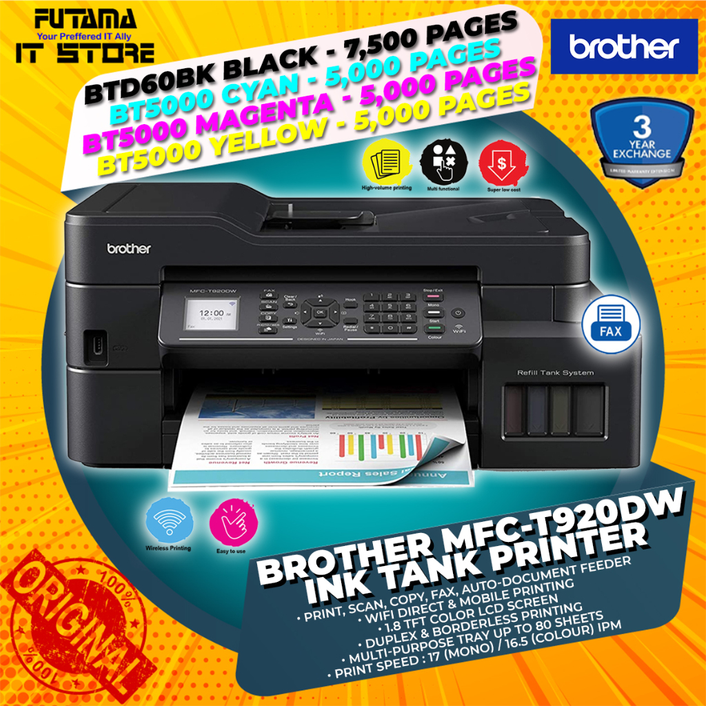 Brother MFC-T920DW MFC-T920DW Ink Tank Printer - Print / Scan / Fax ...