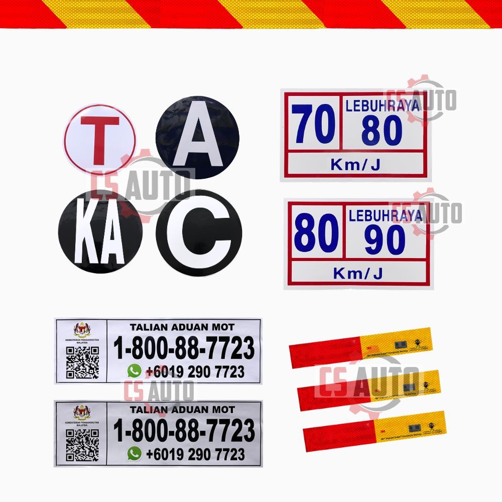 3M STICKER PUSPOKAM PASS LORI VAN TAXI A C T REFLECTOR AWAS KENDERAAN ...