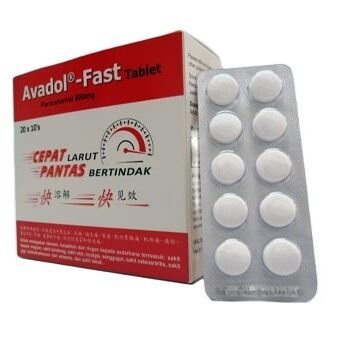 Avadol Fast 500mg Tablet 10s/Strip Paracetamol 500mg x 10s Fever Deman ...