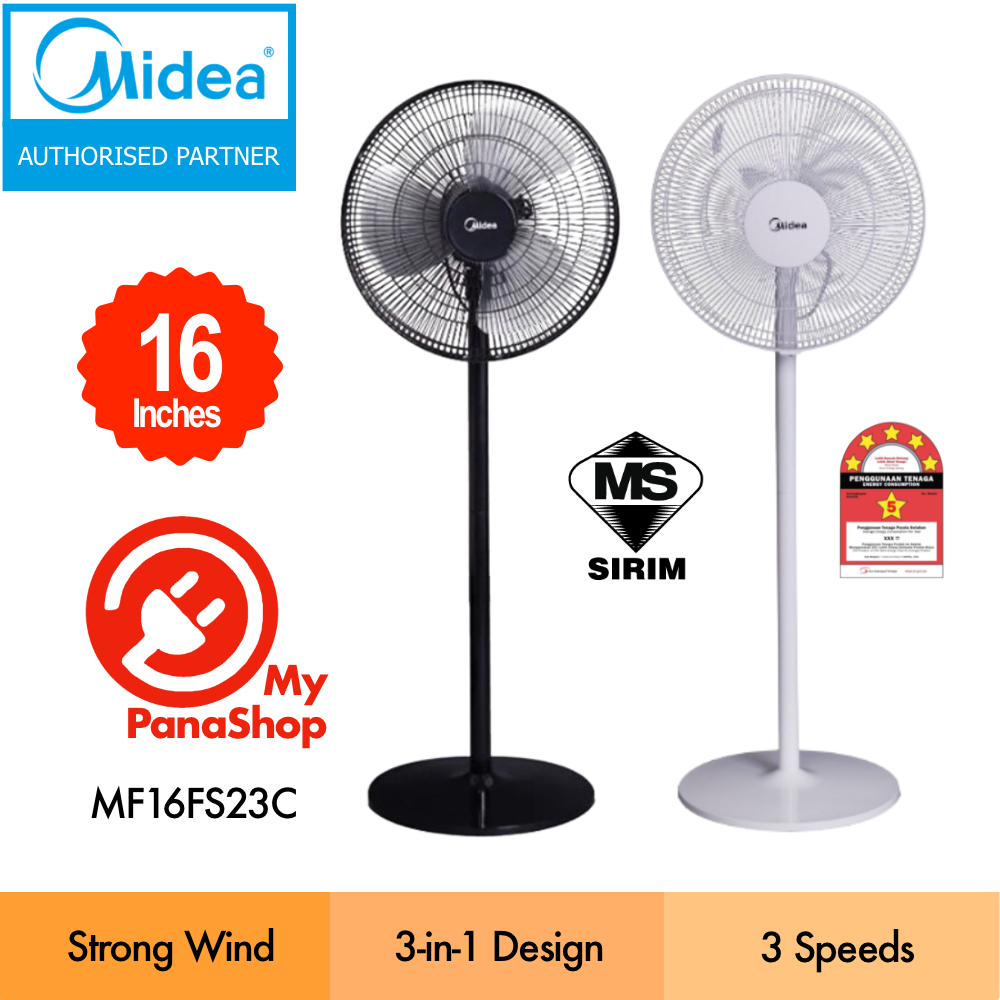 Midea 3-in-1 Table / Living Hall / Stand Fan Kipas Berdiri ( 16" , 50w ...