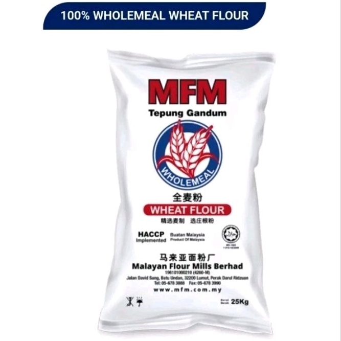 100% Wholemeal Wheat Flour 1kg / 100% Gandum Bijiran Penuh 1kg | Shopee ...