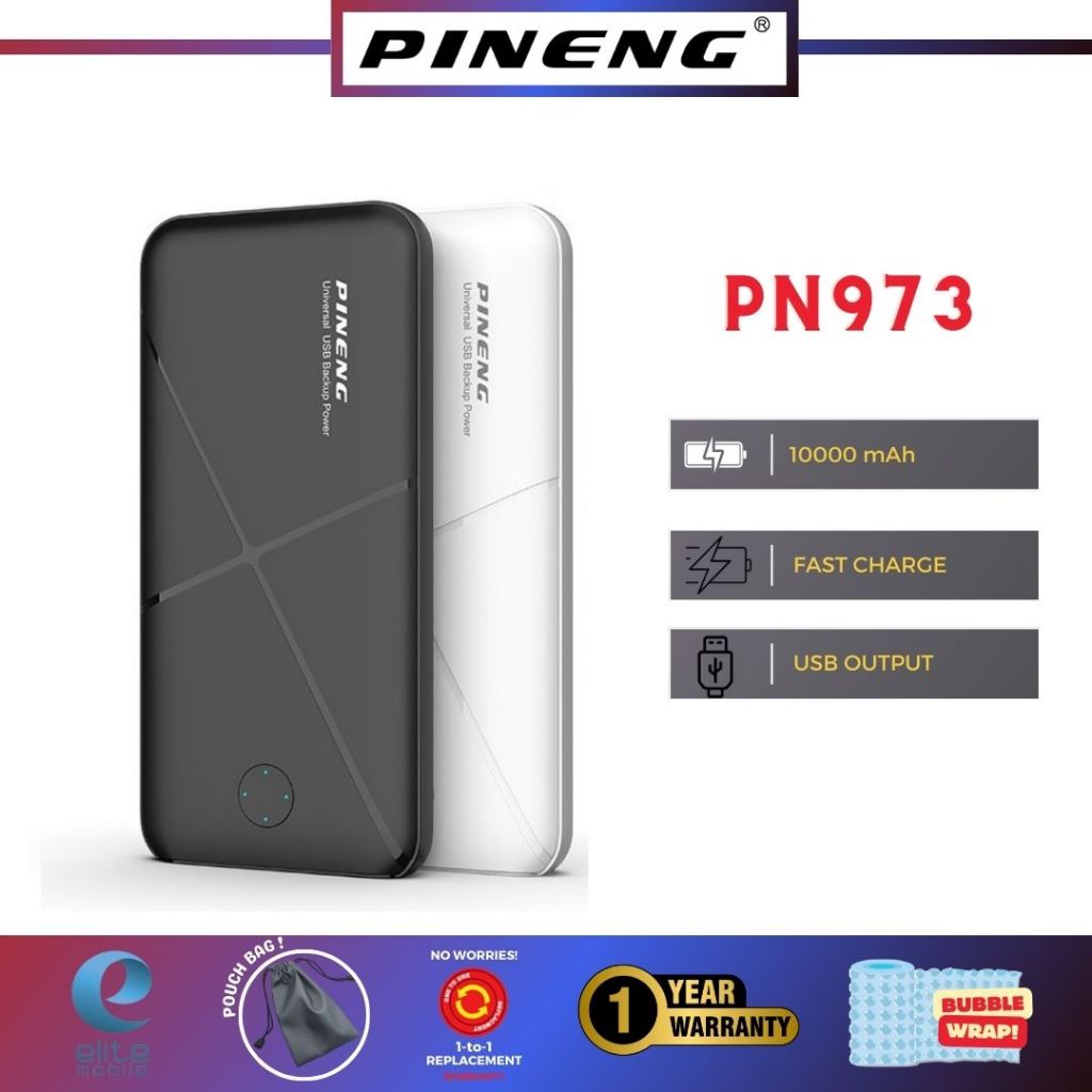 PINENG PN 973 (10,000 mAh) Ultra Thin and Light Powerbank 2 Input 1 ...