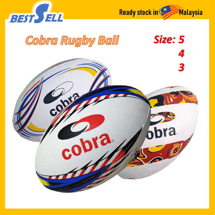 Cobra Rugby Ball Bola Ragbi Size 3, 4, 5 free Jarum Bola Good Quality ...