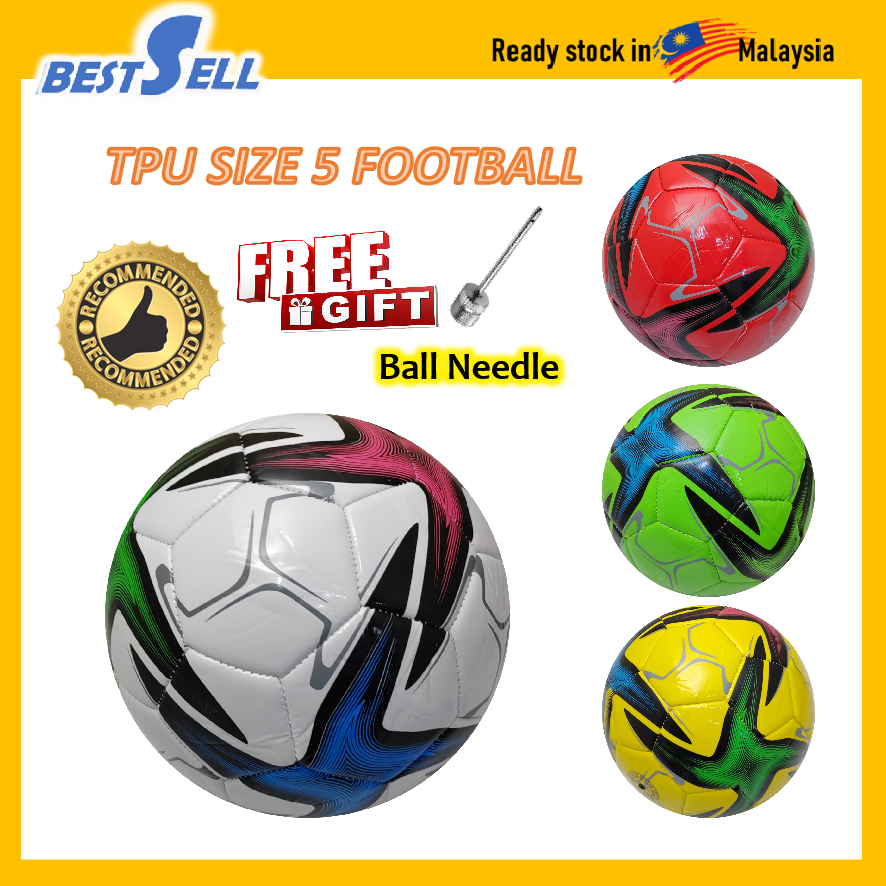 Quality TPU Football Soccer Ball Size 5 *Free Needle Ready Stock ...